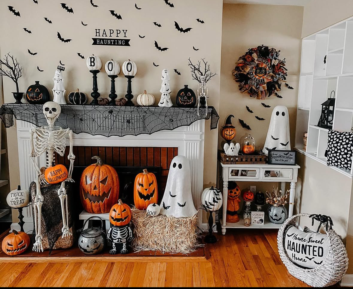 Steal-These 31 Halloween Fireplace Ideas: Chic, Cozy, and a Little Spooky
